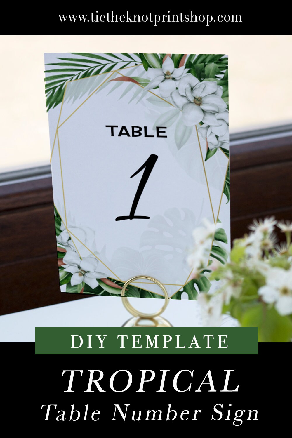 Tropical Wedding Printable Table Card Table Number Sign | Etsy