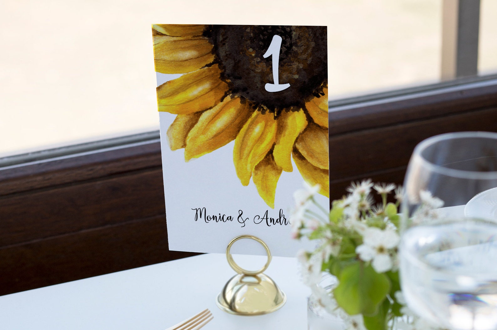 Sunflower Wedding Printable Table Card Table Number Sign | Etsy