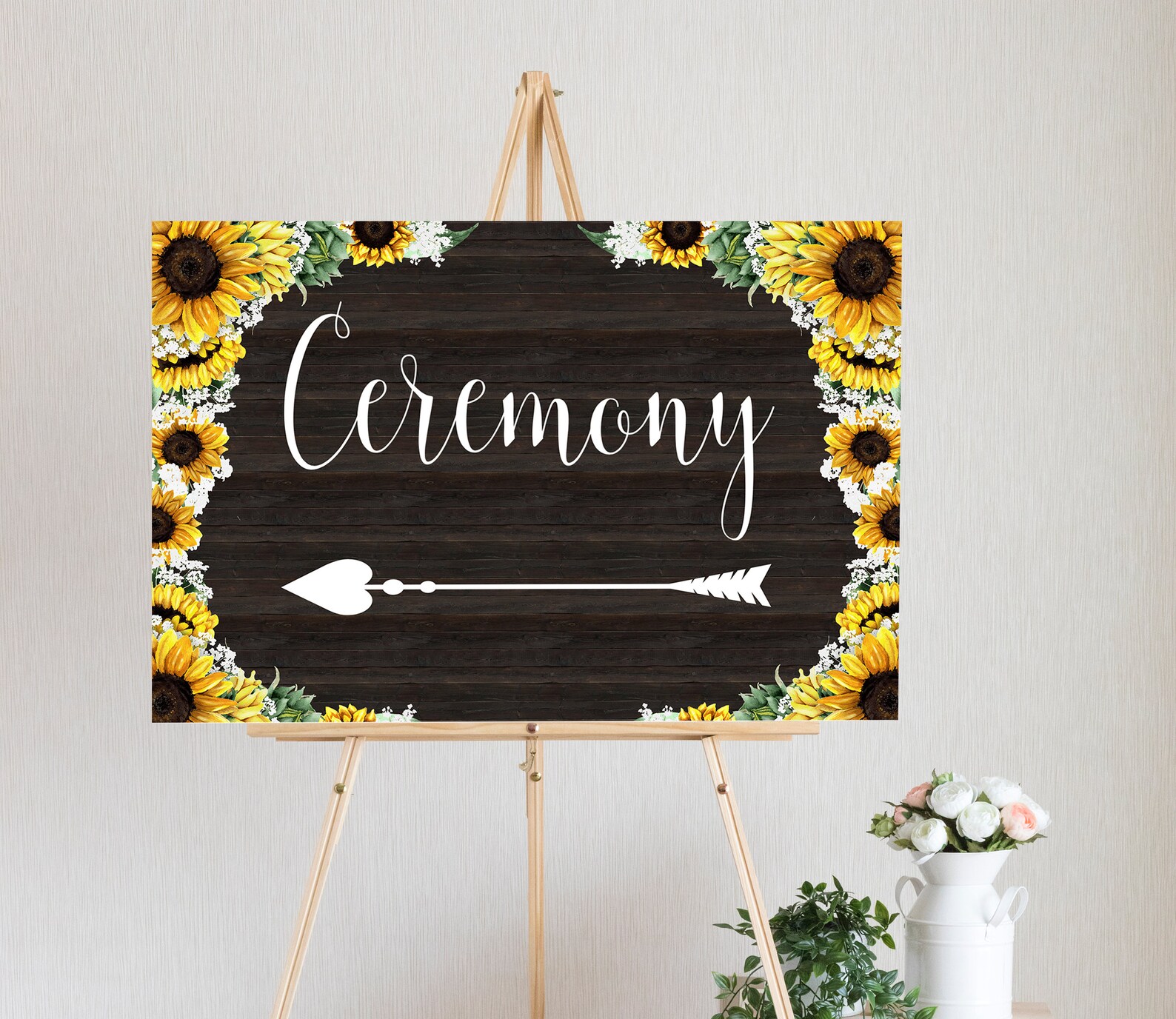 Sunflower Wedding Ceremony Sign Printable Sunflower Wedding | Etsy