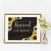 Sunflower Wedding Reserved Table Sign Template, Printable Reserved Sign ...