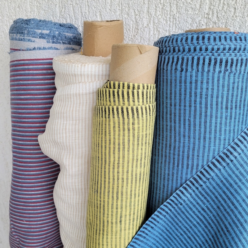 Striped Linen Fabric - Etsy