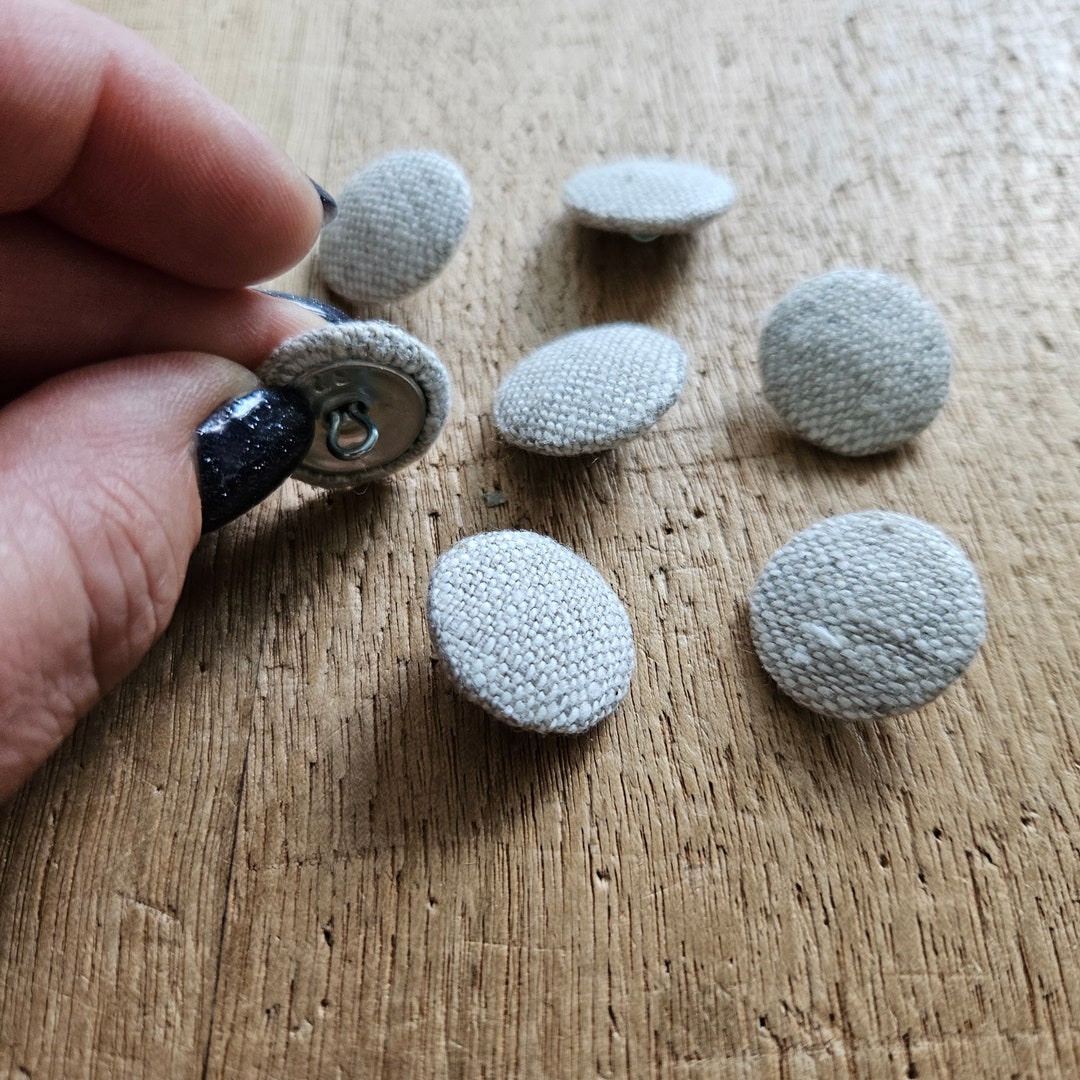 Linen Buttons in Natural Linen, Natural Linen Fabric Buttons, Shank ...