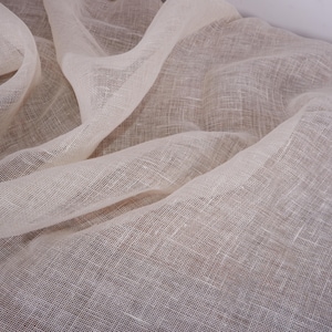 100% Linen Fabric Sheer Transparent 100gsm - Offwhite Oatmeal Natur ...