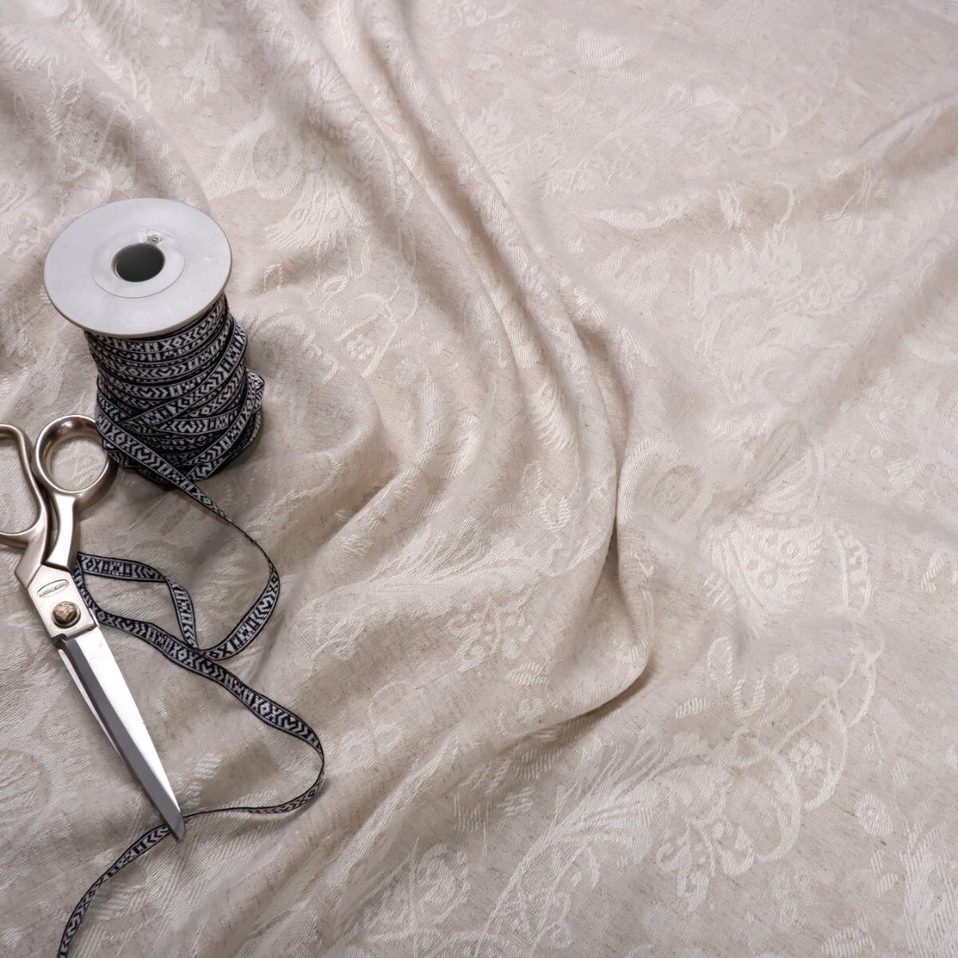 100% Jacquard Linen Fabrics Heavy Weight 280gsm Durable and Longlasting ...