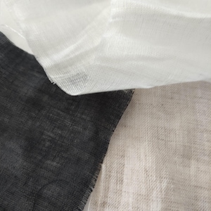 100% Linen Fabric Sheer Gauze Transparent 100gsm - Offwhite Oatmeal ...