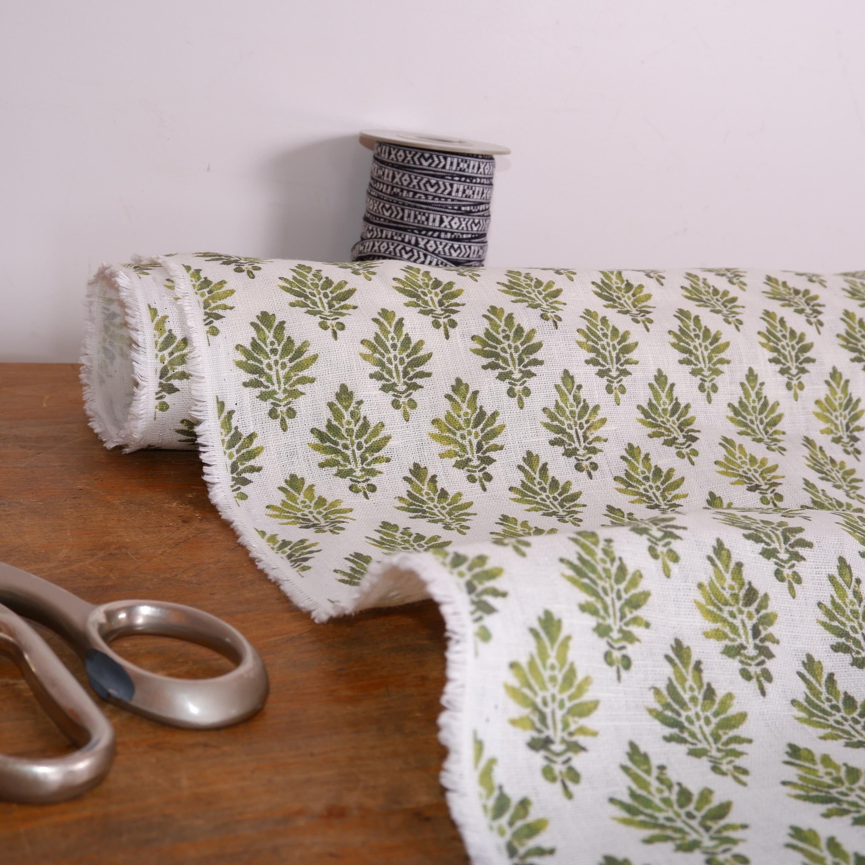 100% Linen Fabric With Print Lithuanianlinenmill - Etsy