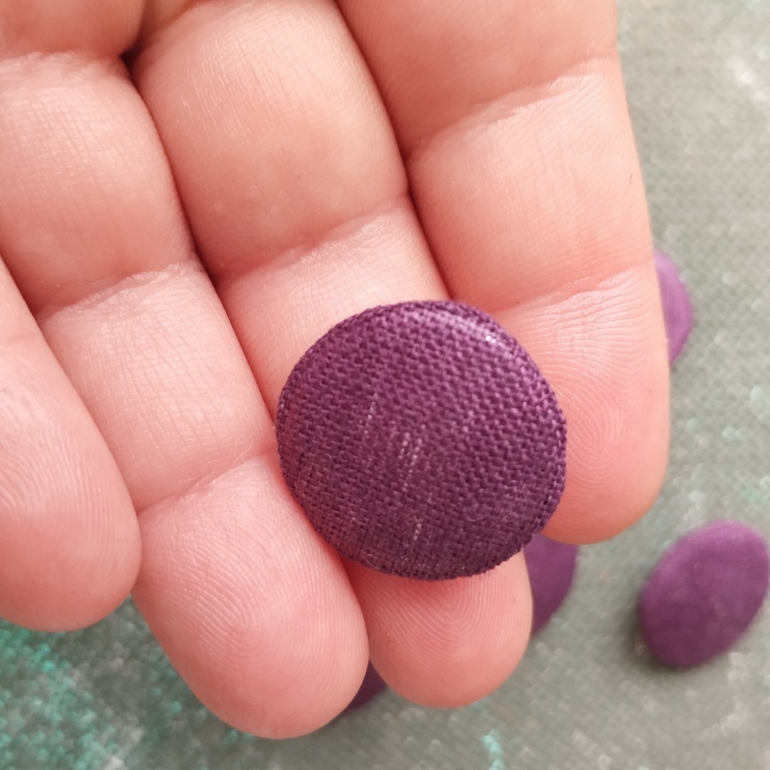 Linen Buttons in Purple Linen, Natural Linen Fabric Buttons, Shank ...