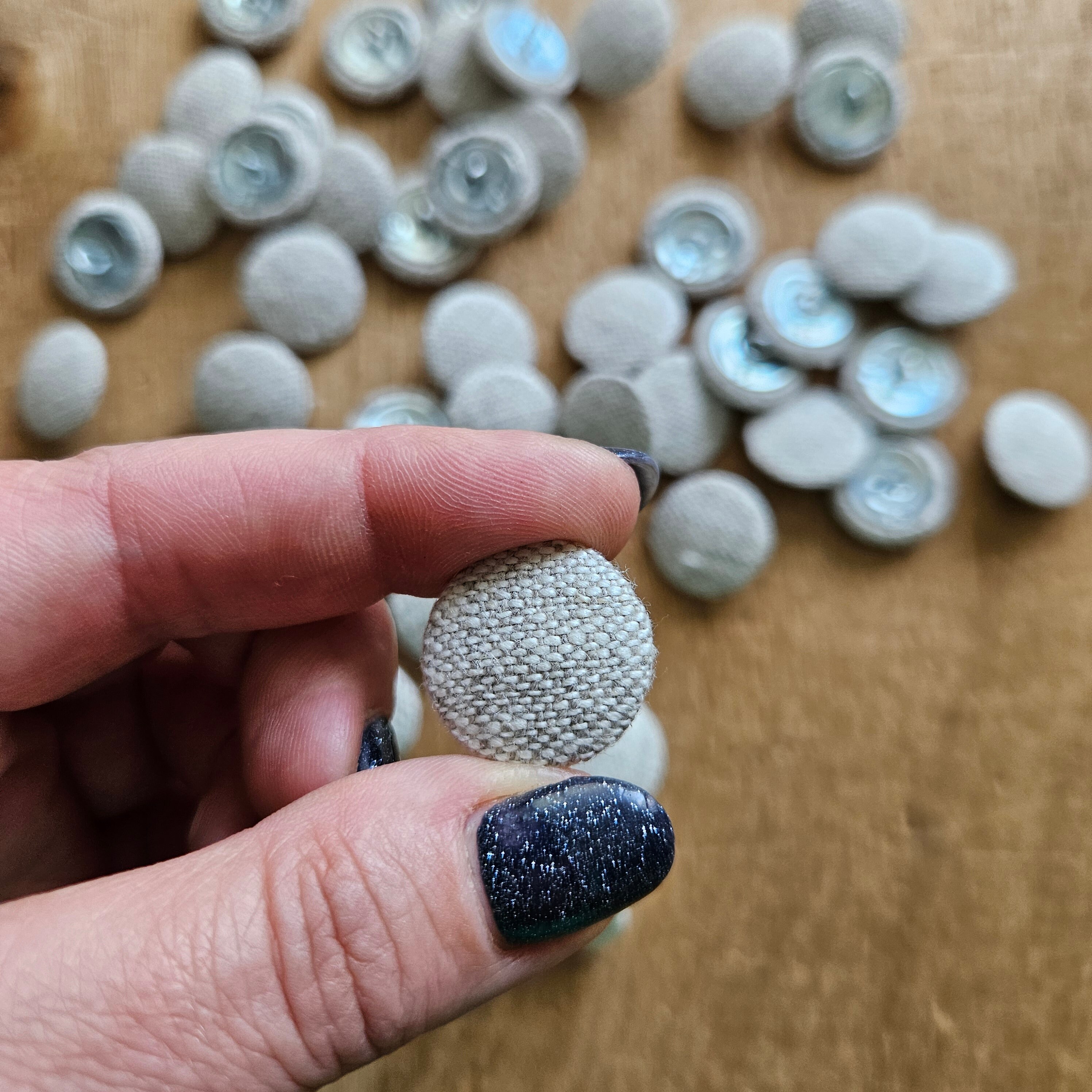 Linen Buttons in Mustard Yellow Linen, Natural Linen Fabric Buttons ...