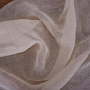 100% Linen Fabric Sheer Transparent 100gsm - Offwhite Oatmeal Natur ...