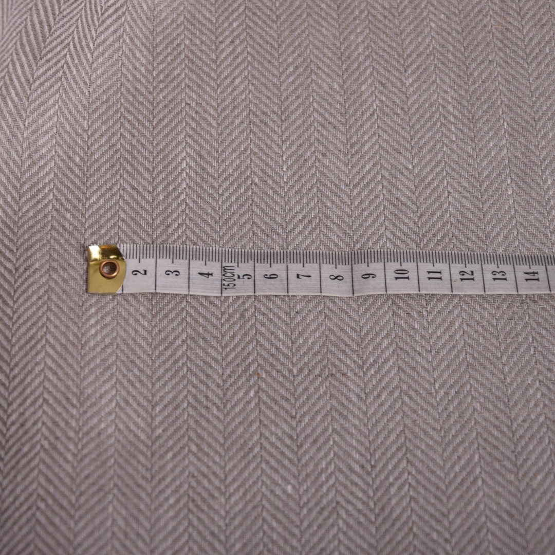 Fishbone 100% Linen Fabric 200gsm Herringbone. Natural. Medium Weight ...