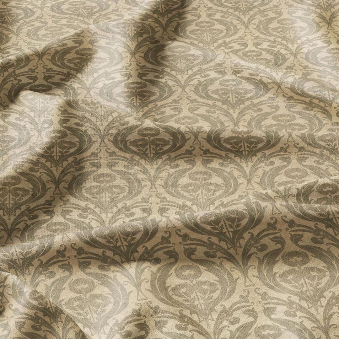 100% Linen Fabric William Morris Beige Print - Beige Victorian Art ...