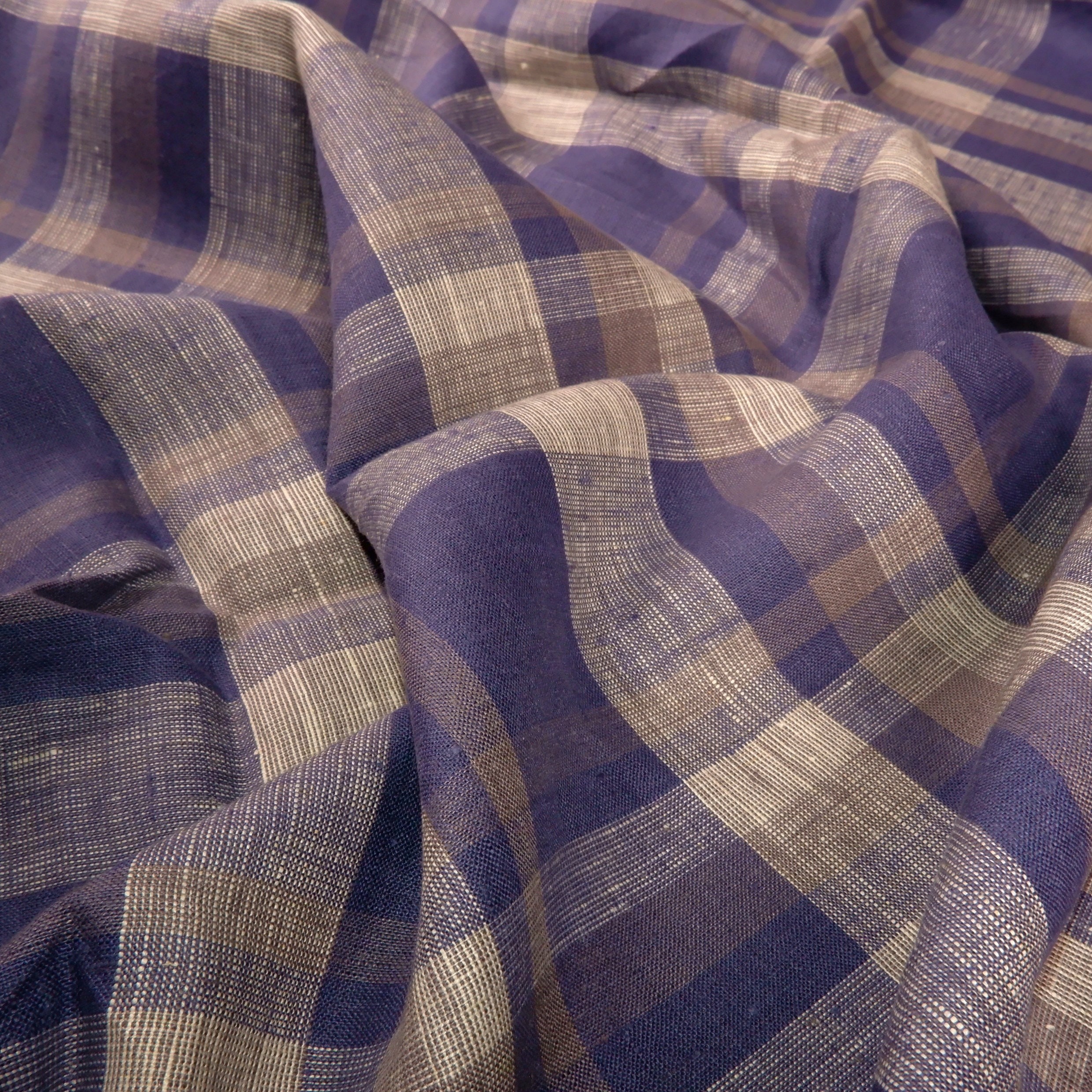 100% Checked Linen Fabric for Sewing Medium Weight 120gsm - Etsy