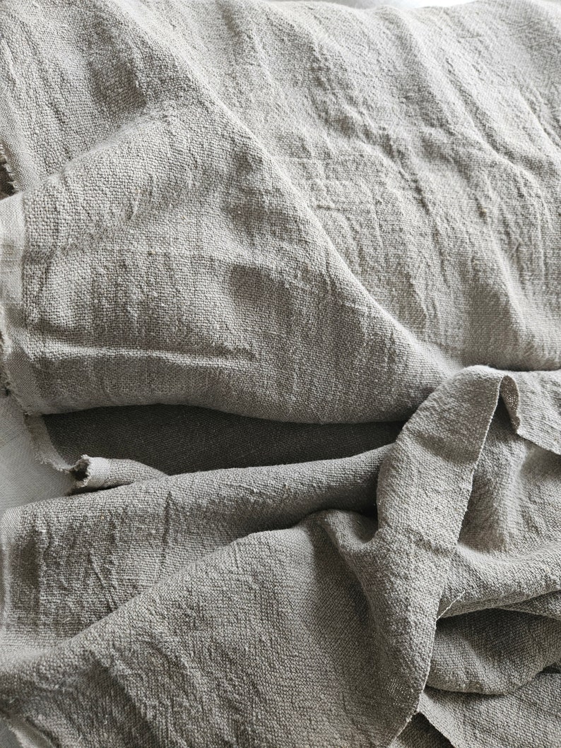 Linen Fabric RUSTIC Heavy Weight for Decoration Upholstery in Natural ...