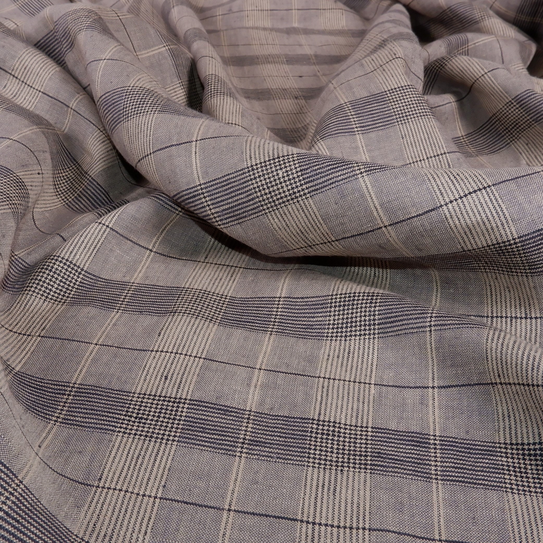 100% Checked Linen Fabric for Sewing Medium Weight 120gsm - Etsy
