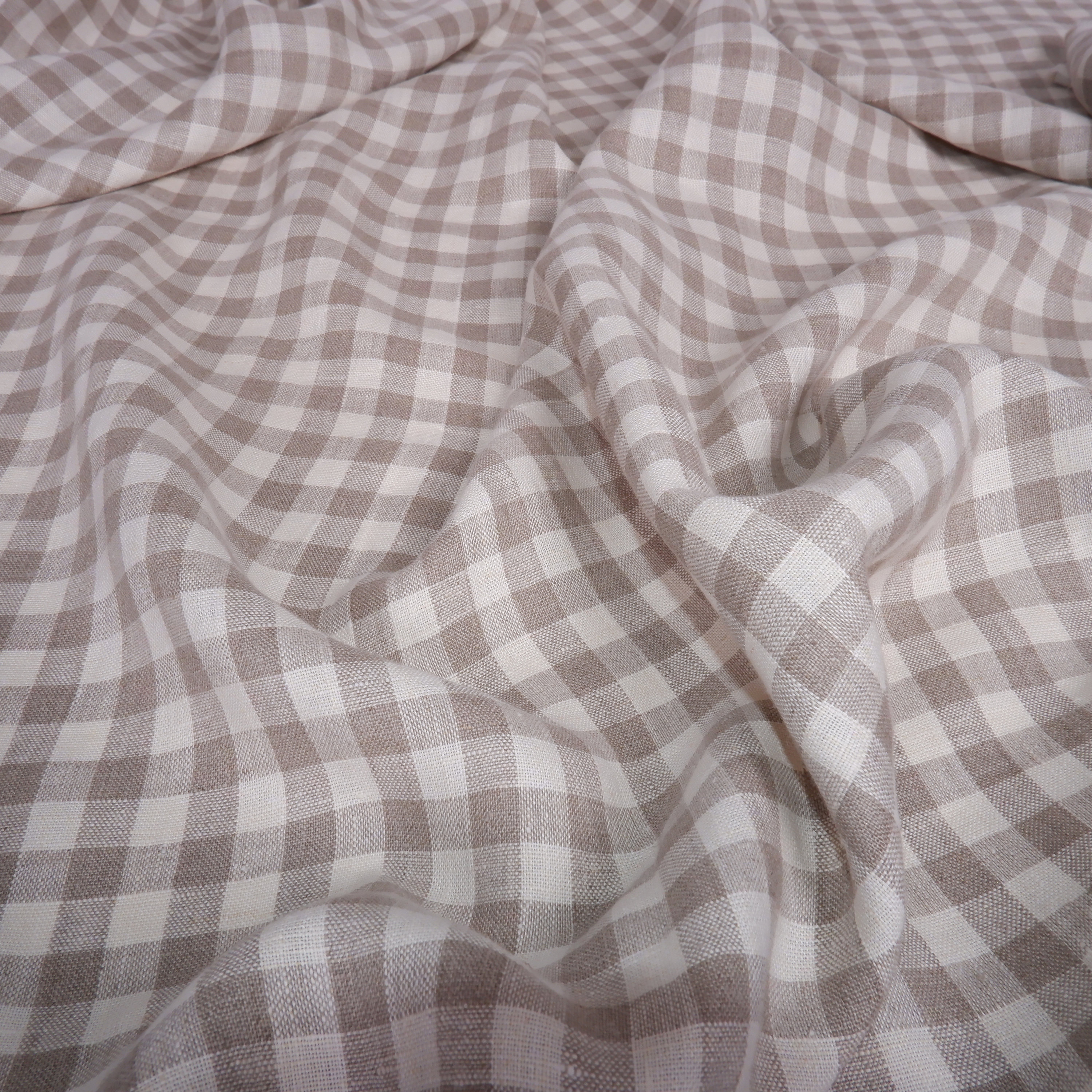 100% Checked Linen Fabric for Sewing Medium Weight 120gsm - Etsy