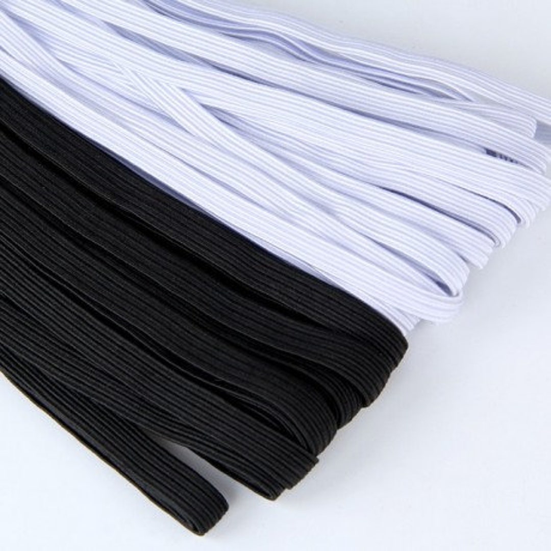 Elastic Band by the Yard, Flat Elastic Bands 1/4 Inch 6mm, for Sewing ...