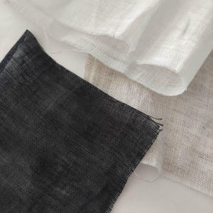 100% Linen Fabric Sheer Gauze Transparent 100gsm. Black Oatmeal White ...