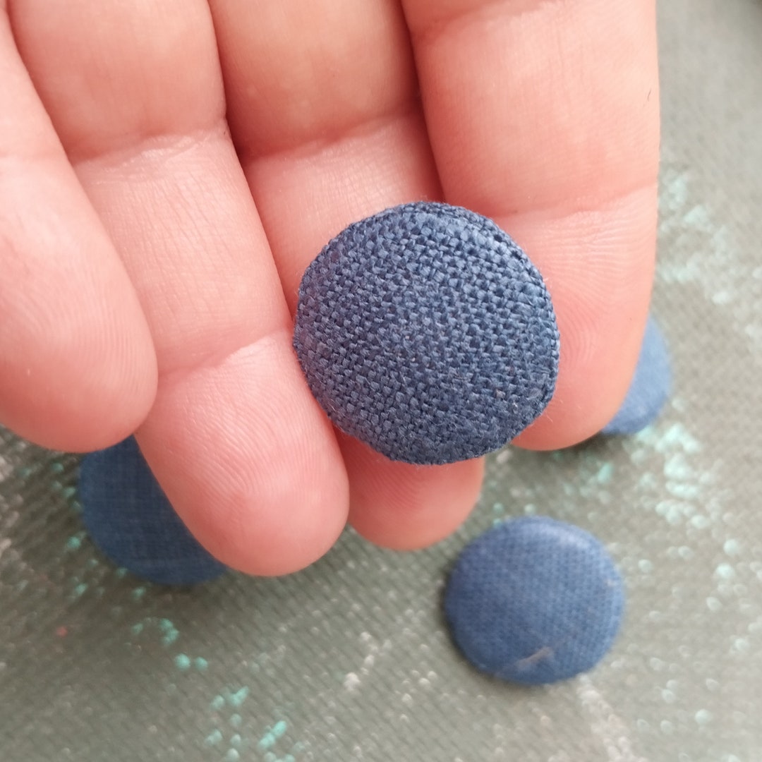 Linen Buttons in Blue Linen, Natural Linen Fabric Buttons, Shank ...