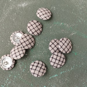 Linen Buttons in Striped Linen, Checked Natural Linen Fabric Buttons ...