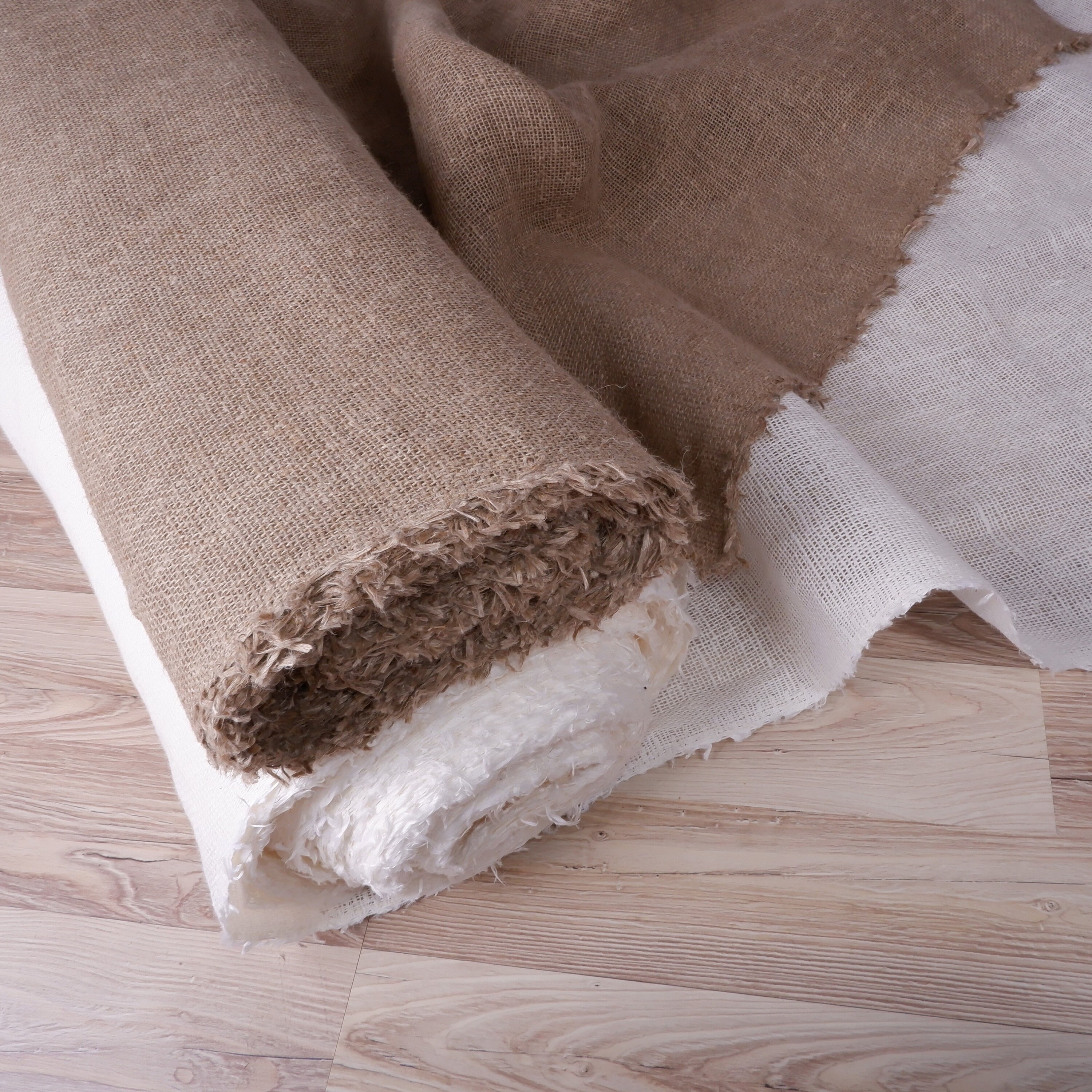 Pure Linen Fabric Heavy Sheer Flax Undyed or White 310 Gsm Organic ...