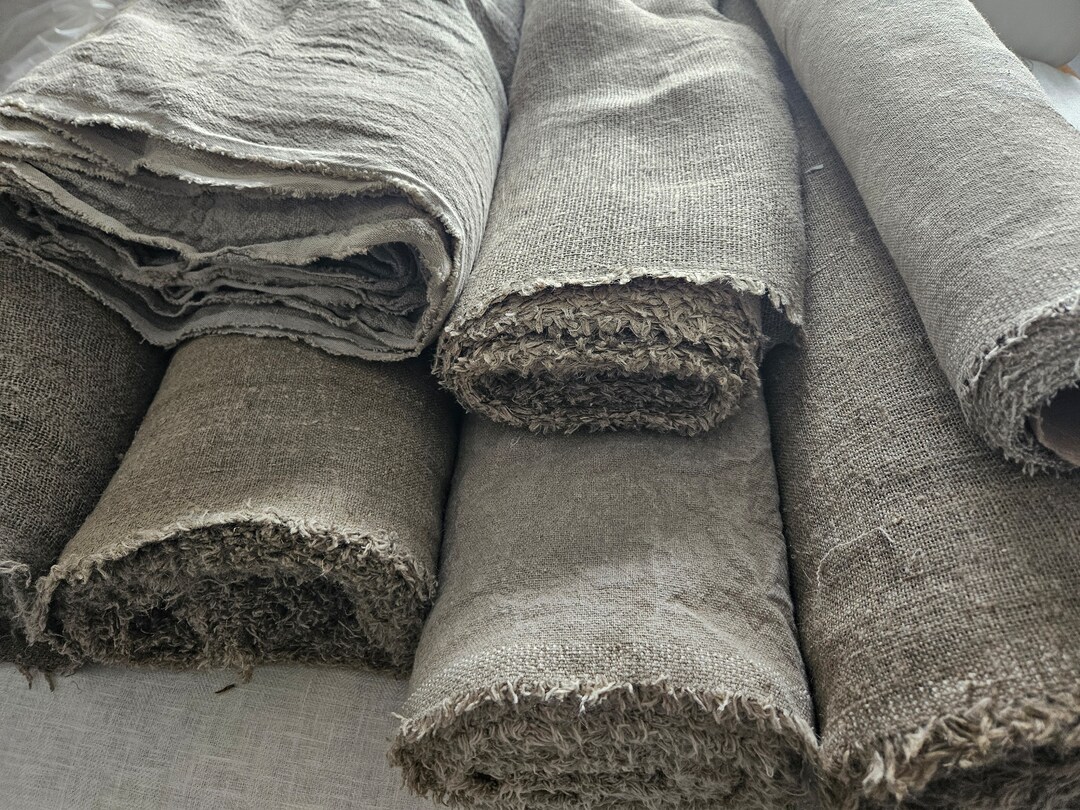Linen Fabric RUSTIC Heavy Weight for Decoration Upholstery in Natural ...