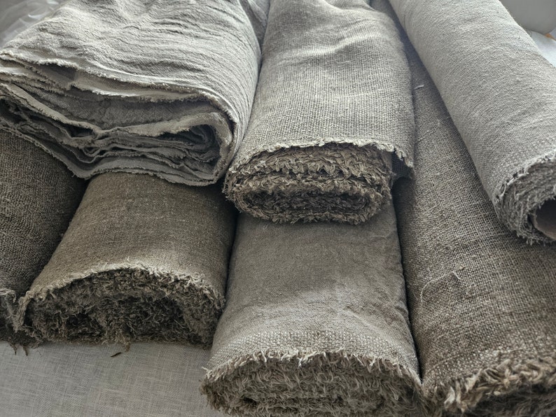 Linen Fabric RUSTIC Heavy Weight for Decoration Upholstery in Natural ...