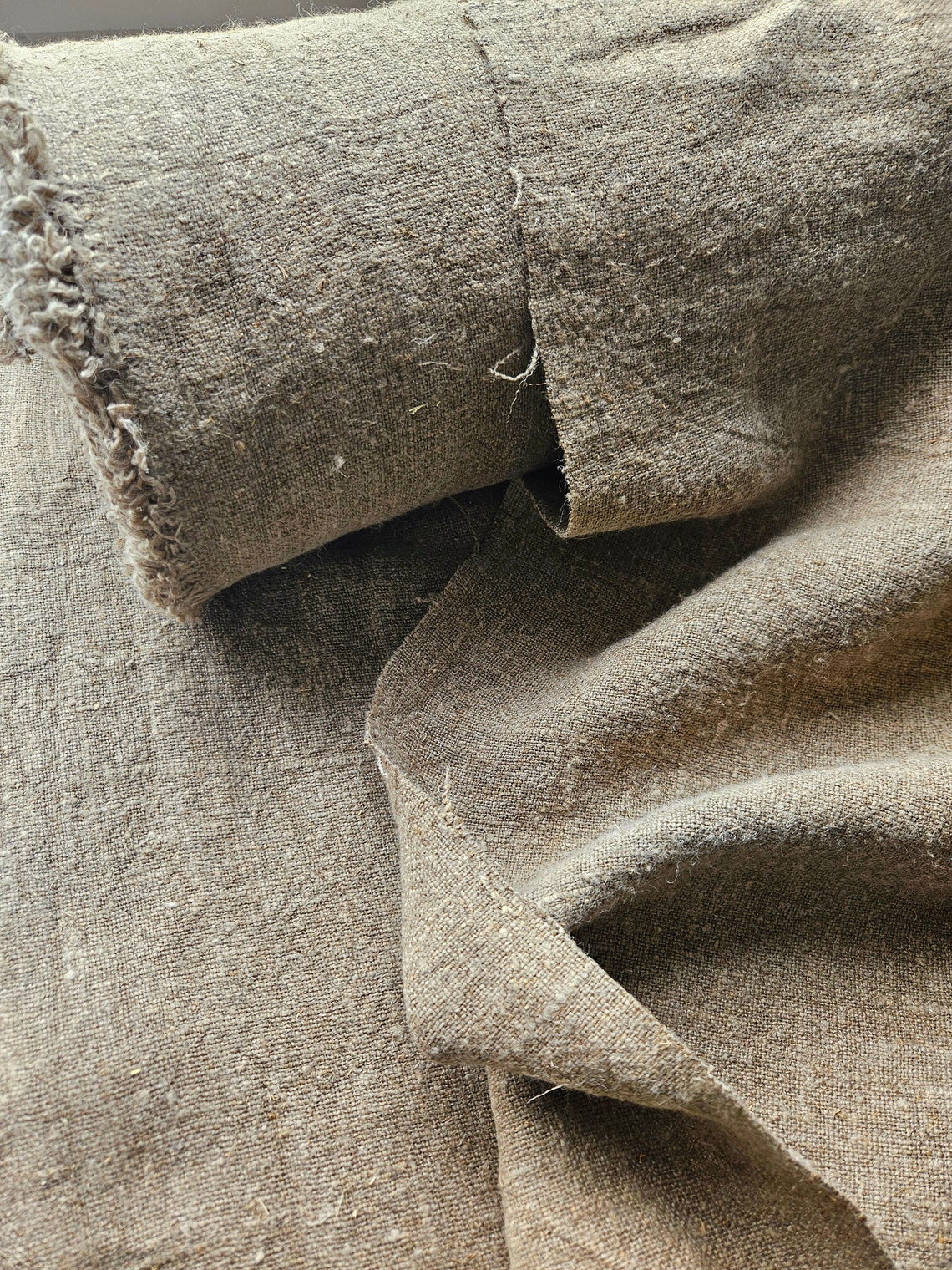 Linen Fabric RUSTIC Heavy Weight for Decoration Upholstery in Natural ...