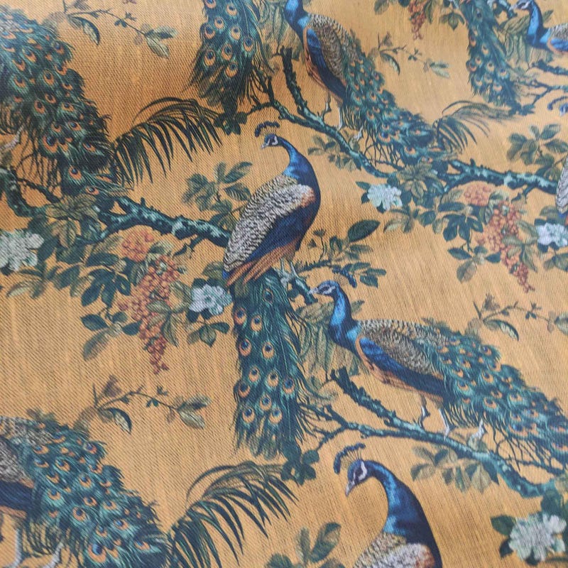 Peacock Print Fabric - Etsy
