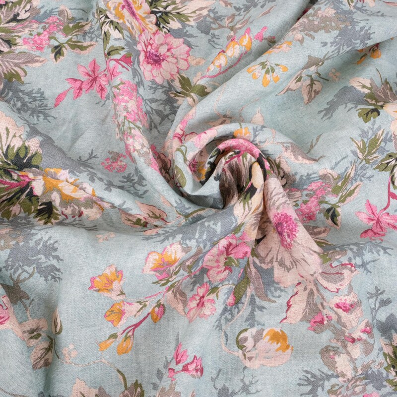 Floral Linen Fabric - Etsy
