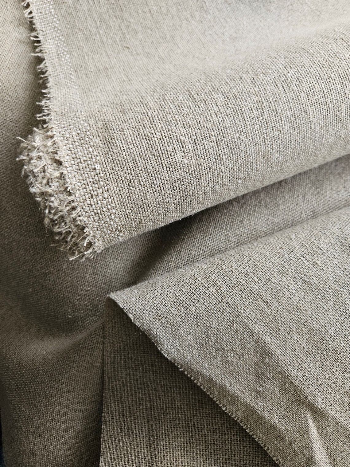 Linen Fabric RUSTIC Heavy Weight for Decoration Upholstery in Natural ...