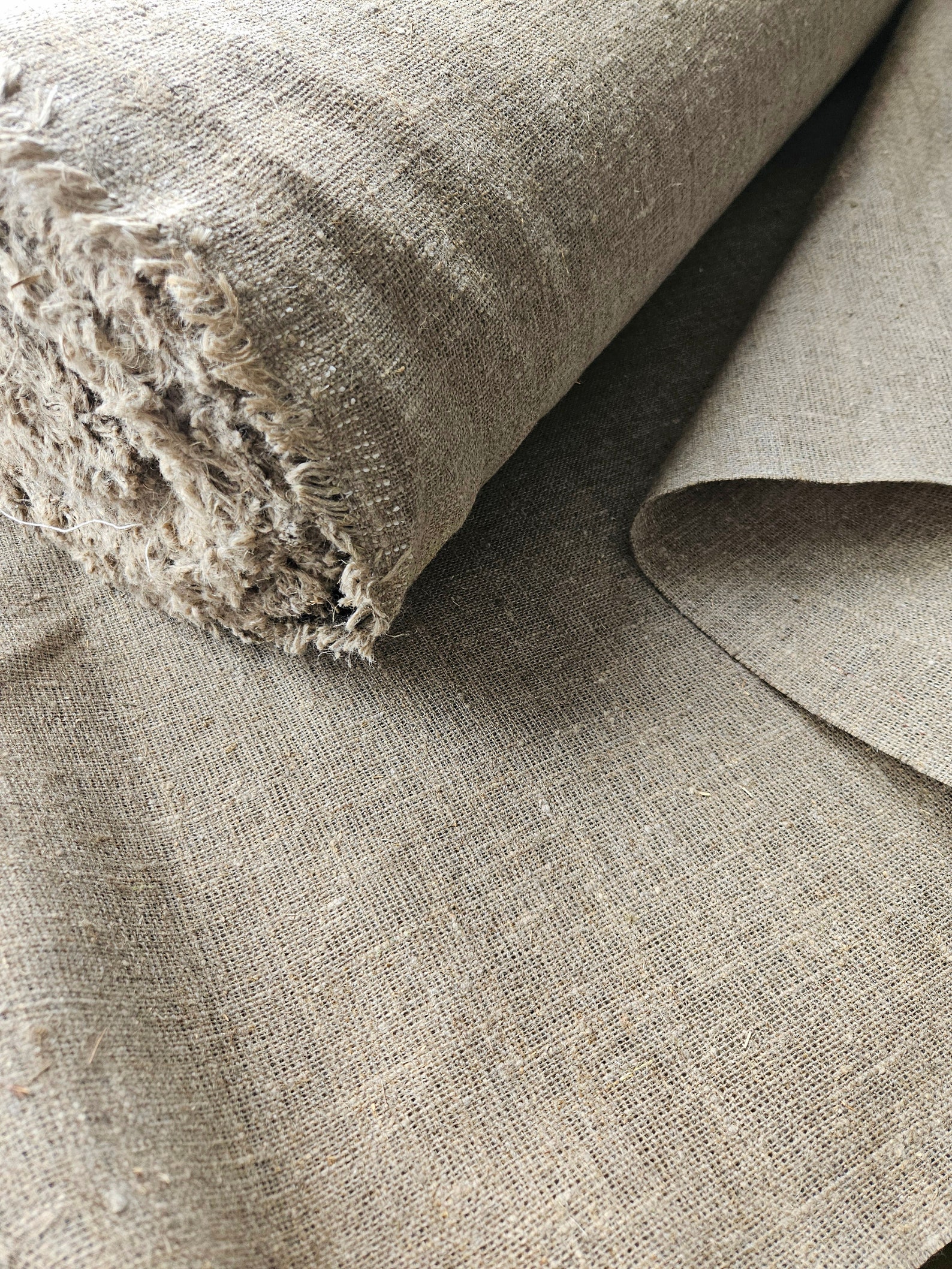 Linen Fabric RUSTIC Heavy Weight for Decoration Upholstery in Natural ...