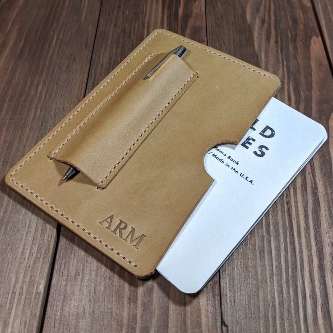 Leather Field Notes Sleeve With Pen Holder, Distressed Leather Field ...
