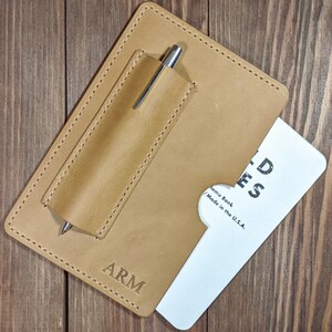Leather Field Notes Sleeve With Pen Holder, Distressed Leather Field ...