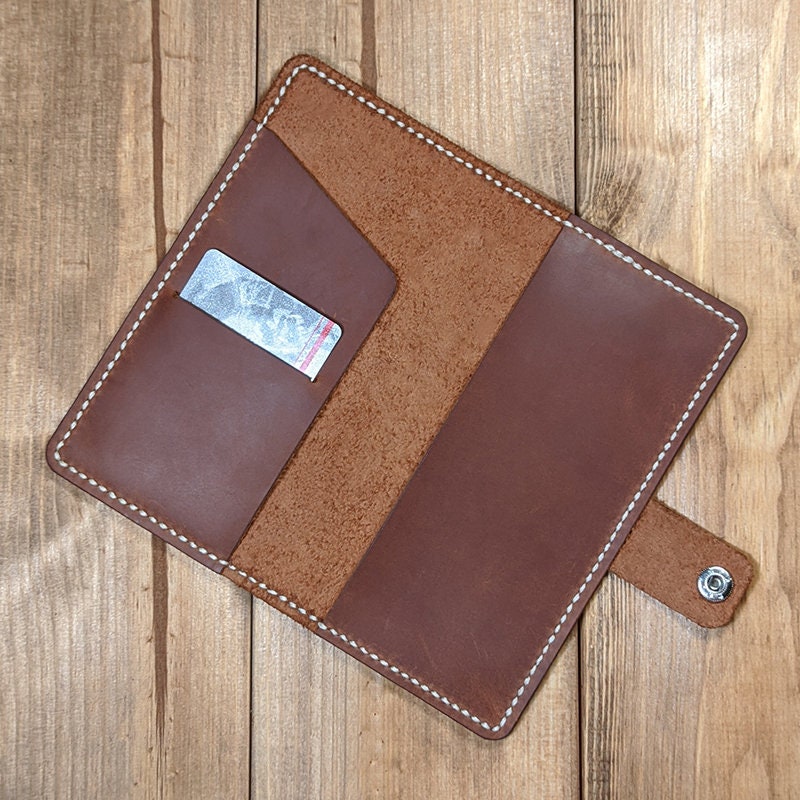 Womens Checkbook Cover Checkbook Covers With Button Genuine | Etsy