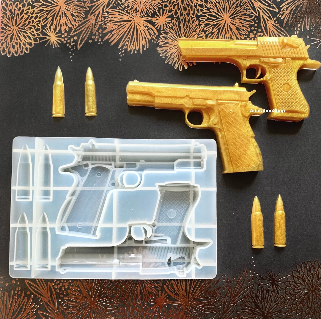Gun Silicone Mold Pistol Bullet Halloween Prop Resin Epoxy - Etsy