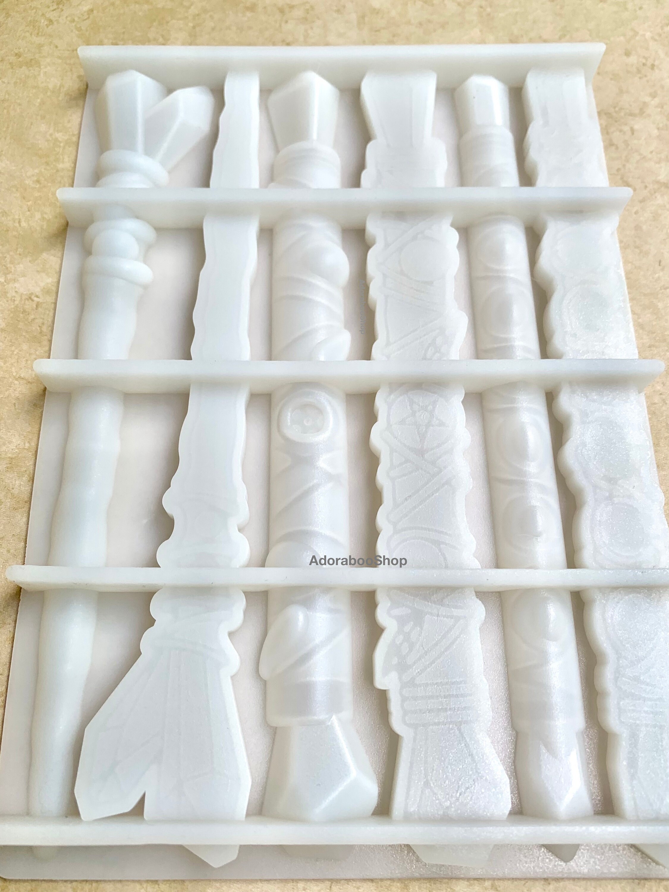 Magic Wand Silicone Mold Halloween Fantasy Wizard Witch Staff Flat Back ...