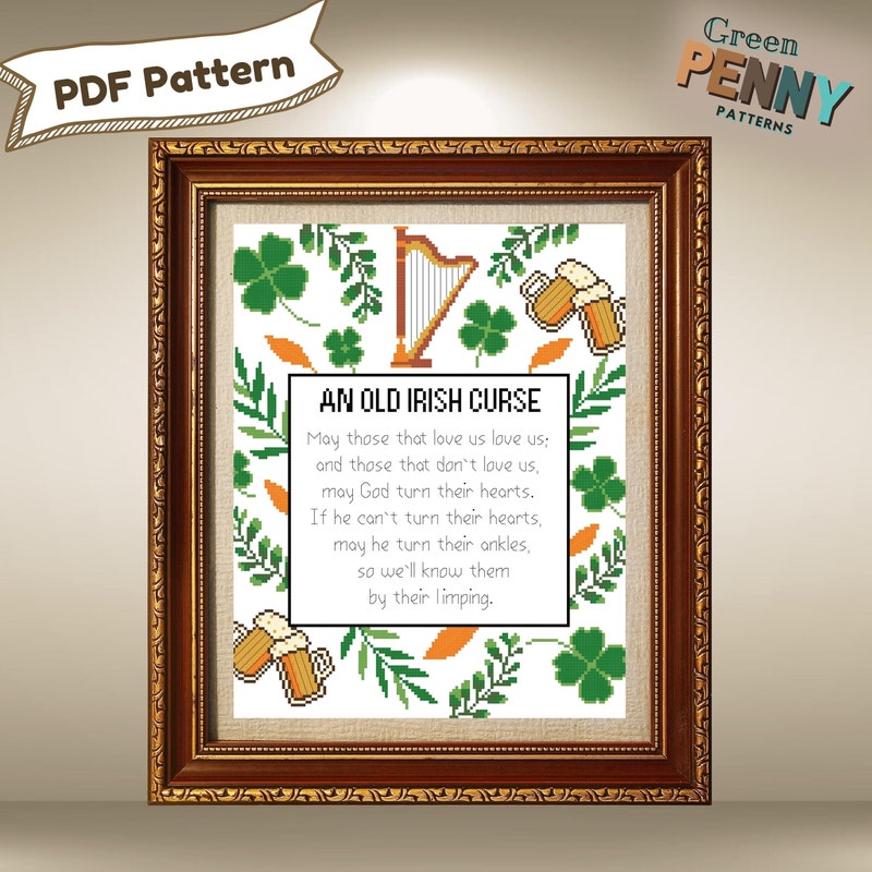 Irish Cross Stitch - Etsy