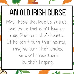 Old Irish Curse - Cross Stitch Pattern, Instant Download, PDF Pattern ...