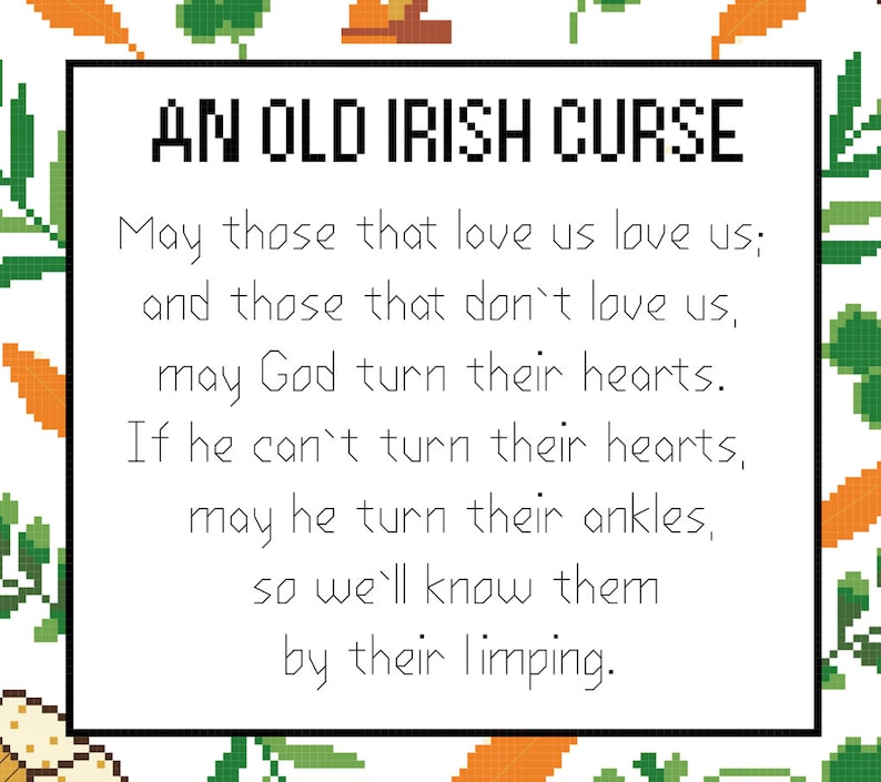 Old Irish Curse - Cross Stitch Pattern, Instant Download, PDF Pattern ...