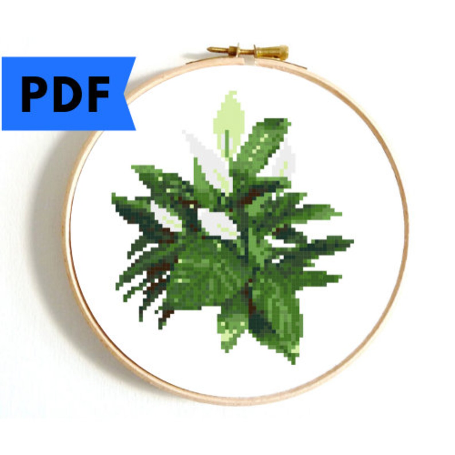 Peace Lily Cross Stitch Pattern, Instant Download, PDF Pattern - Etsy
