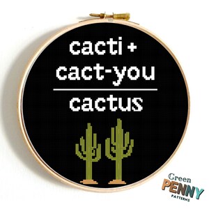 Cactus Math - Cross Stitch Pattern, Instant Download, PDF Pattern - Etsy
