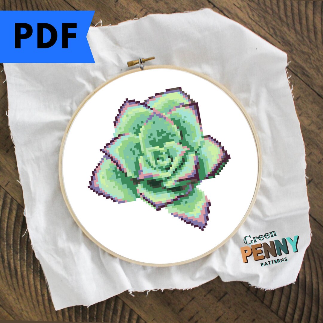 Succulent Cross Stitch Pattern, Instant Download, PDF Pattern - Etsy
