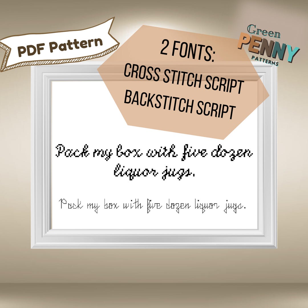 Cursive Font Alphabet - Cross Stitch Pattern, Instant Download, PDF ...