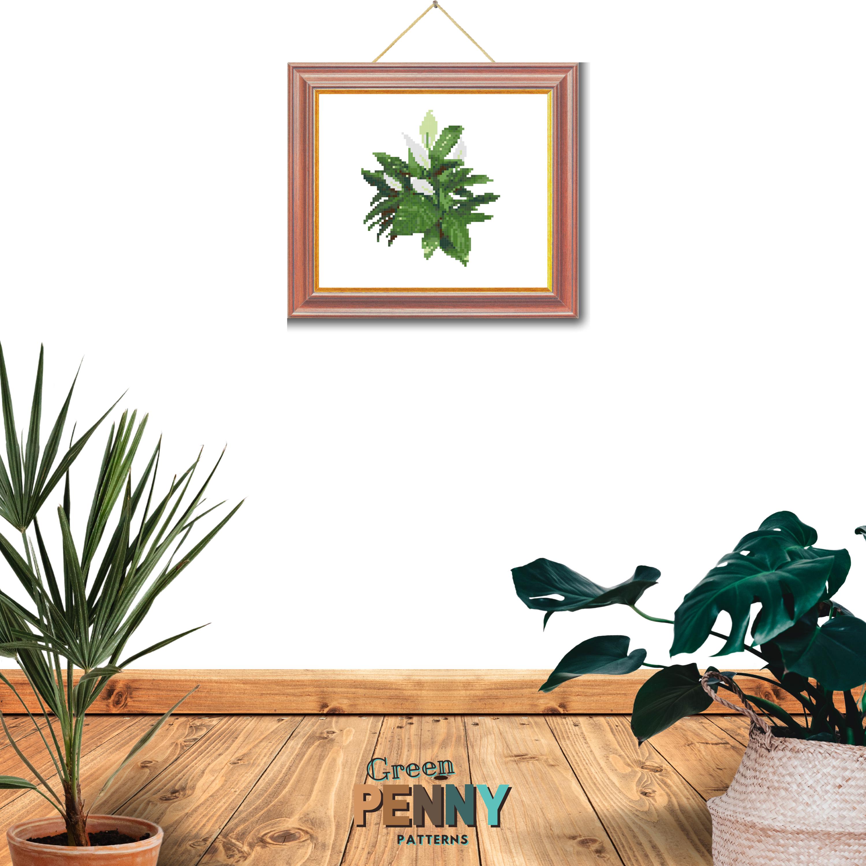 Peace Lily - Cross Stitch Pattern, Instant Download, PDF Pattern - Etsy