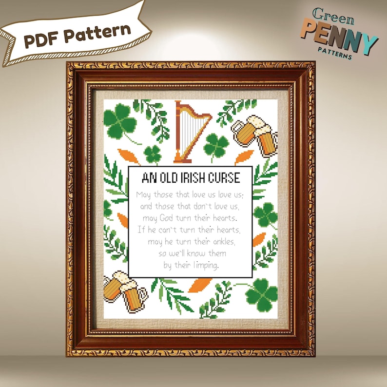 Old Irish Curse - Cross Stitch Pattern, Instant Download, PDF Pattern ...