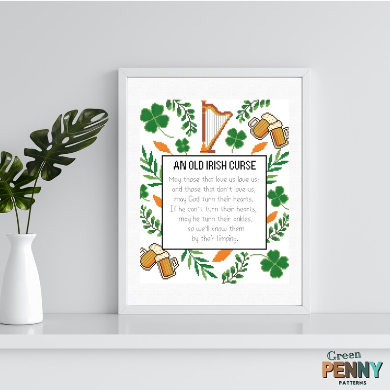 Old Irish Curse - Cross Stitch Pattern, Instant Download, PDF Pattern ...