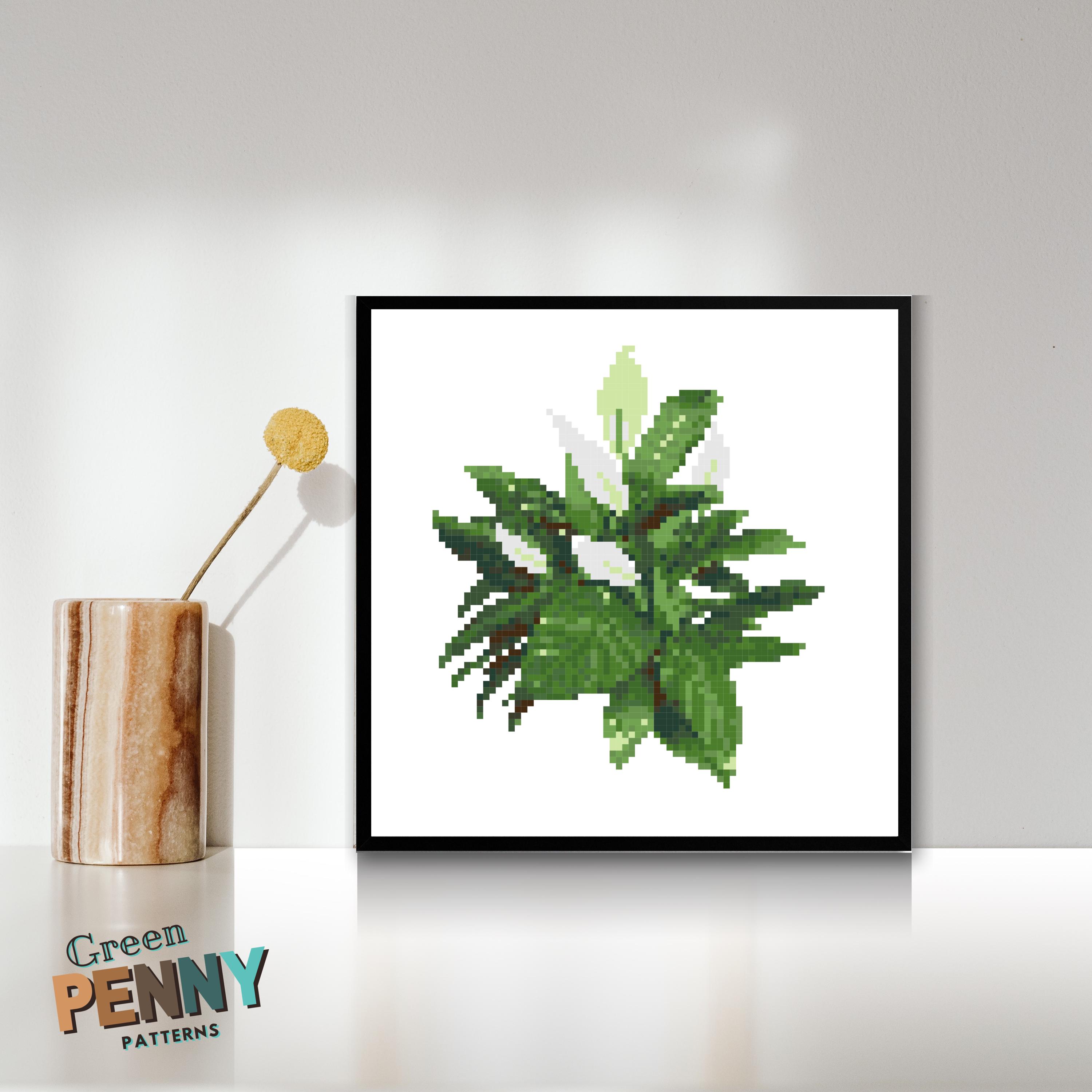 Peace Lily - Cross Stitch Pattern, Instant Download, PDF Pattern - Etsy