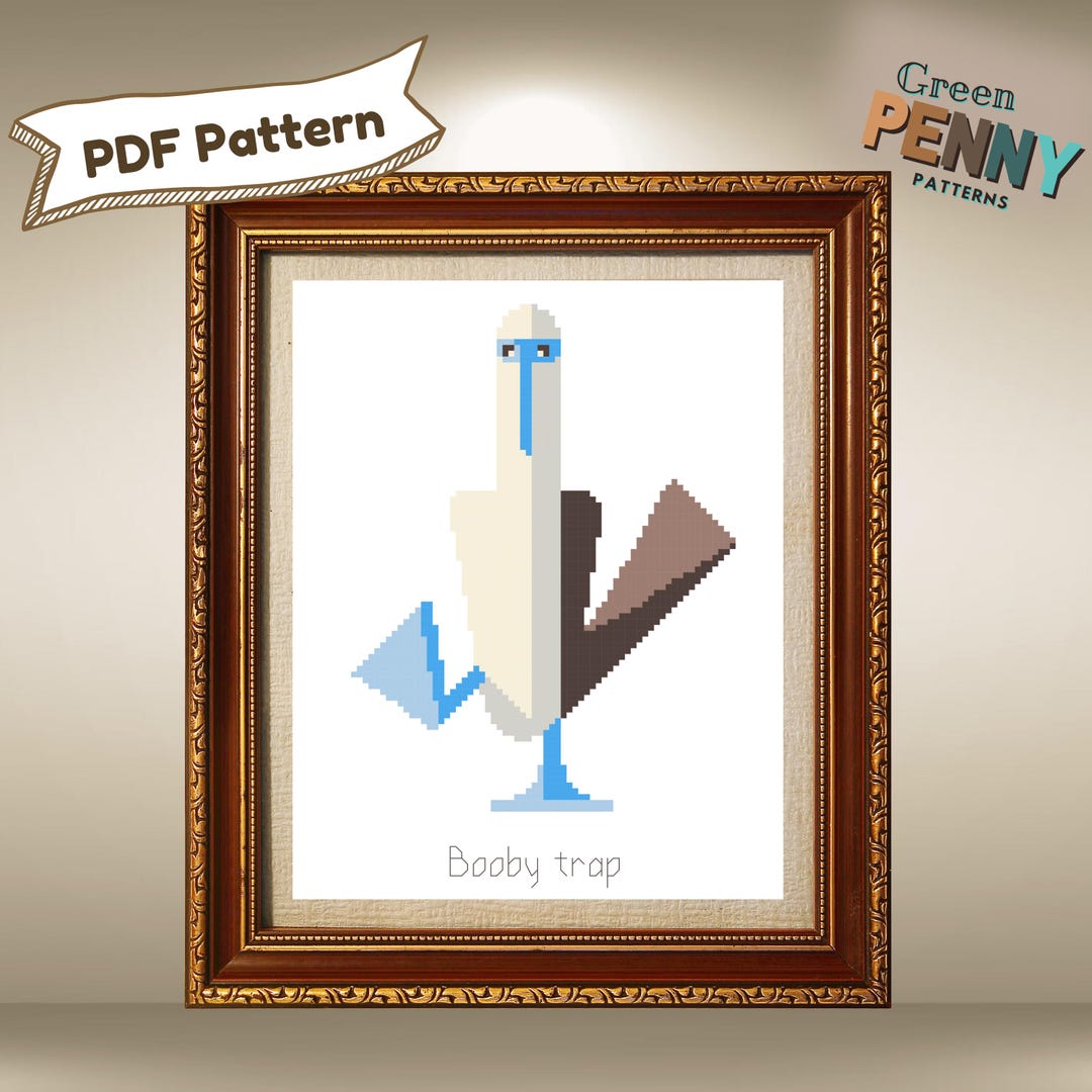 Poster Series - Blue Footed Booby - Cross Stitch Pattern, Instant ...