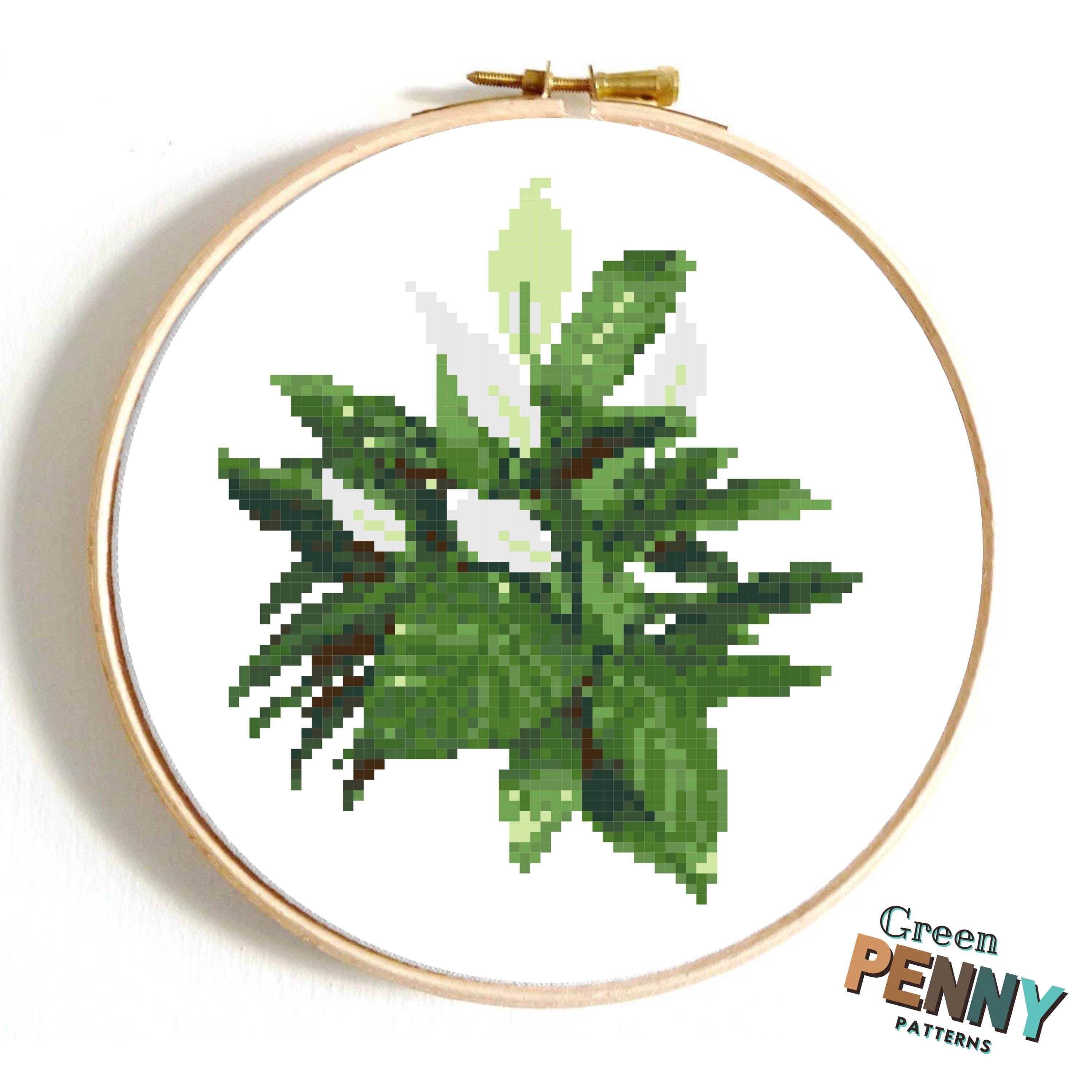 Peace Lily - Cross Stitch Pattern, Instant Download, PDF Pattern - Etsy