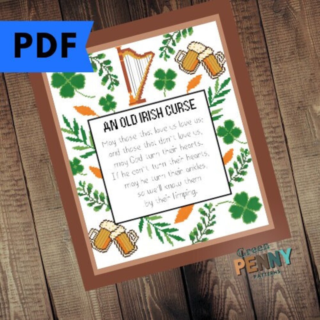 Old Irish Curse Cross Stitch Pattern, Instant Download, PDF Pattern - Etsy